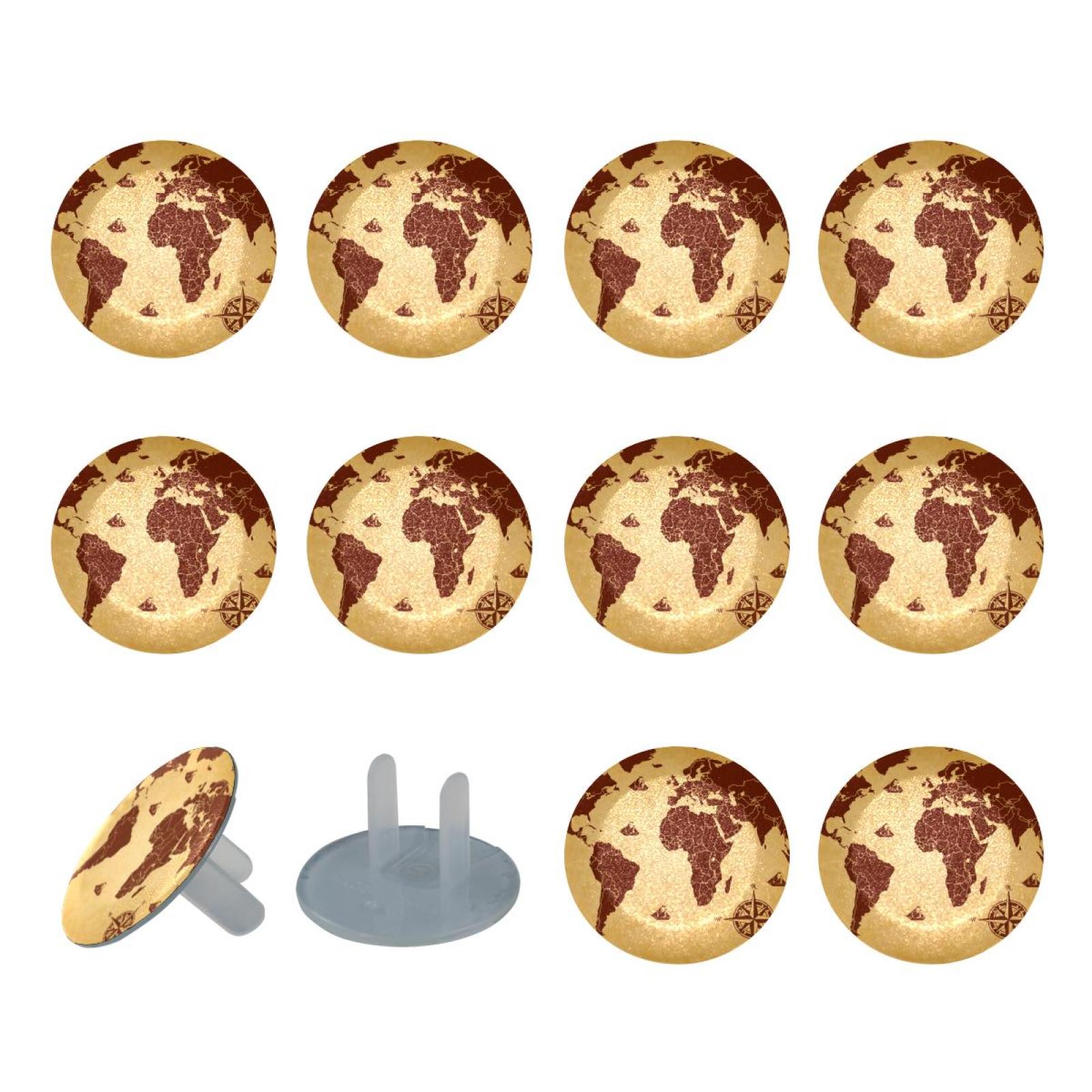 OWNTA OWNTA World Map Brown Compass Pattern Premium Hard Insulating ...