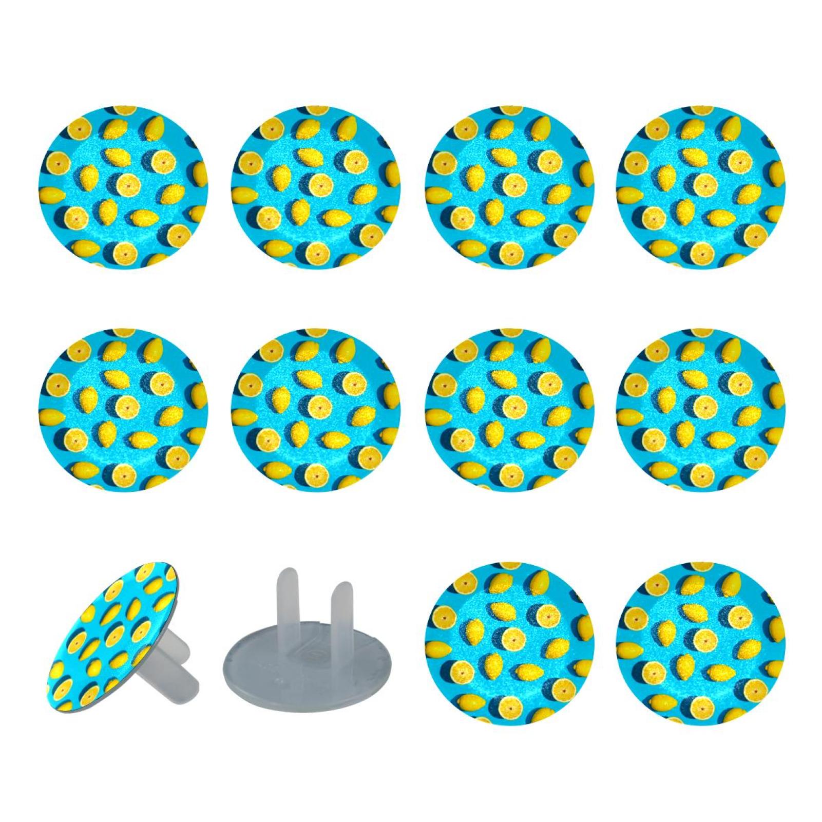 OWNTA Yellow Fruit Lemon Blue Pattern Premium Hard Insulating Plastic ...