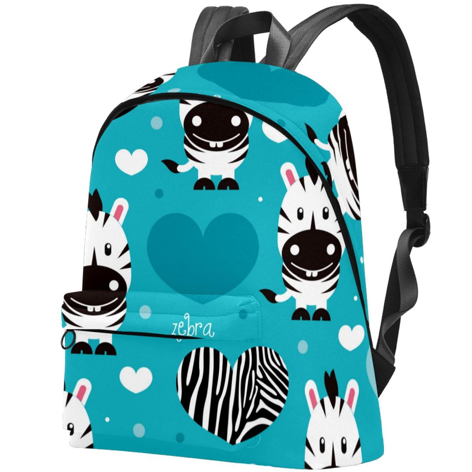 OWNTA Zebra and Heart Pattern Travel Backpack - Large Capacity ...