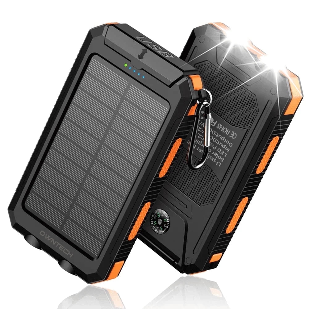 OWNTECH Portable Solar Charger for iphone and Android 20000mAh Power ...
