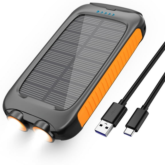 SHIQI-10000mAh Slim Power Bank with Built in Cable,Thin Lightweight ...