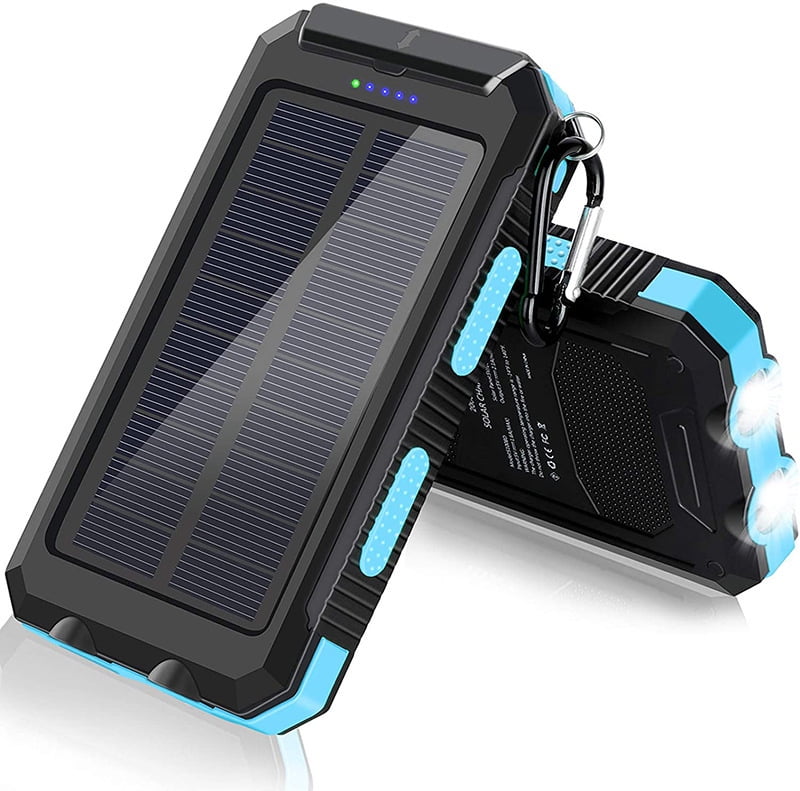 OWNTECH Solar Power Bank 20000mAh,QC3.0 Fast Portable Solar Charger ...
