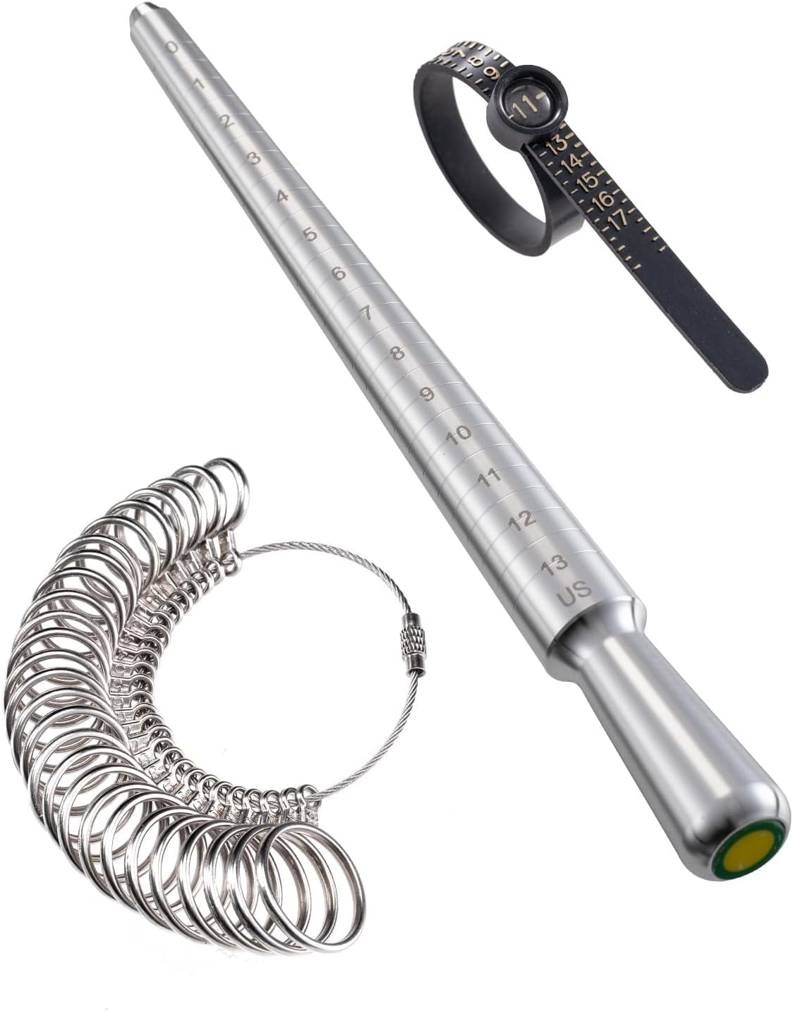 OWNTIDE Ring Sizer Measuring Tool Set, Pro 3 Pcs - Solid Mandrel ...