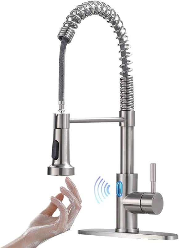 OWOFAN Black Kitchen Faucet with Pull Down Sprayer Stainless Steel ...