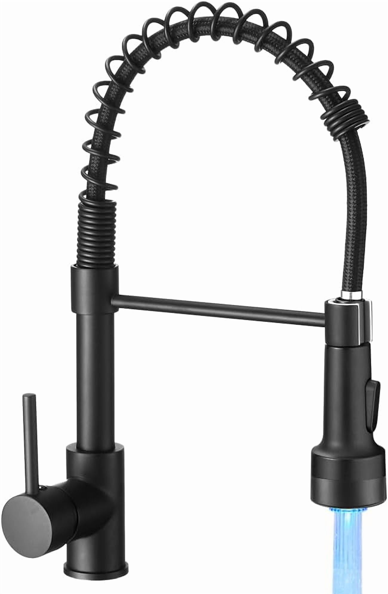 OWOFAN Kitchen Faucet LED Light, Kitchen Faucets with Pull Down Sprayer ...