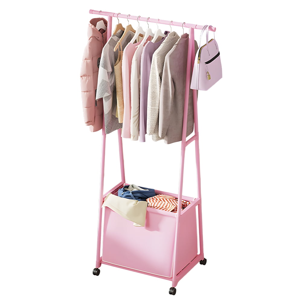 OWSOO Clothes Rack with Removable Large Storage Bag, 2 in 1 Triangle ...