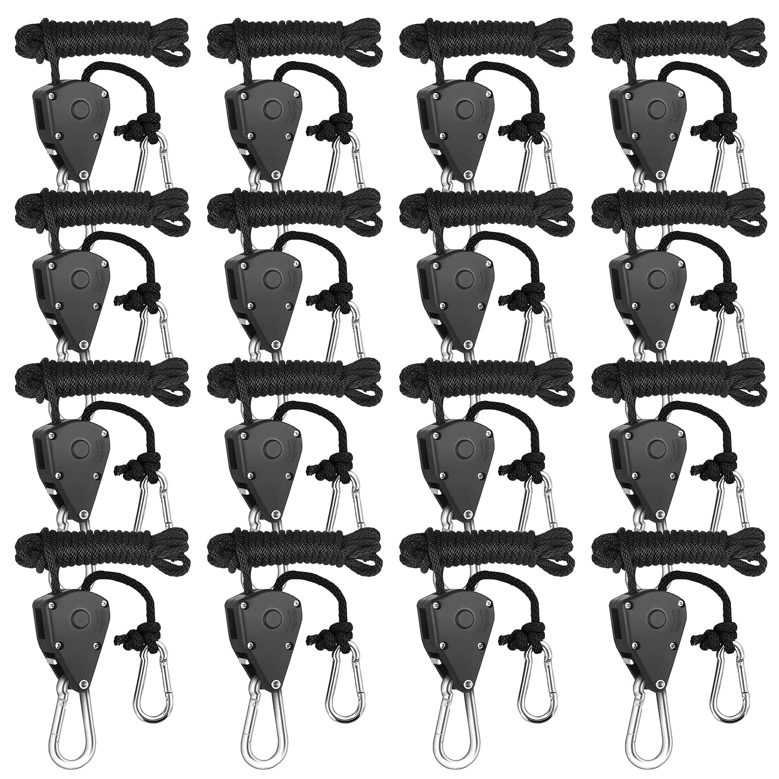 Owsoo Pulley Ratchetsrope Lock Tie Duty Rope Clip 16pcs Heavy Duty Canoe Boat Rope Heavy Duty