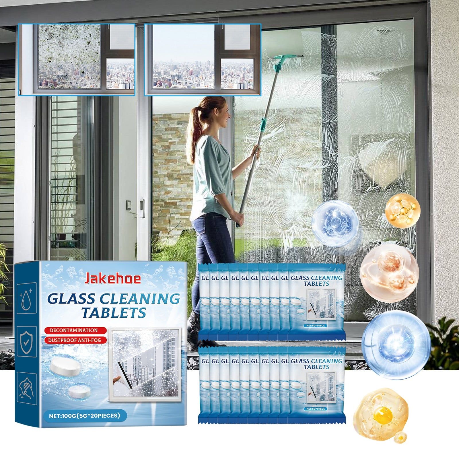 OWTNXKLD,Glass Cleaning Tablets,Glass Cleaner,Window Cleanning Tablets ...