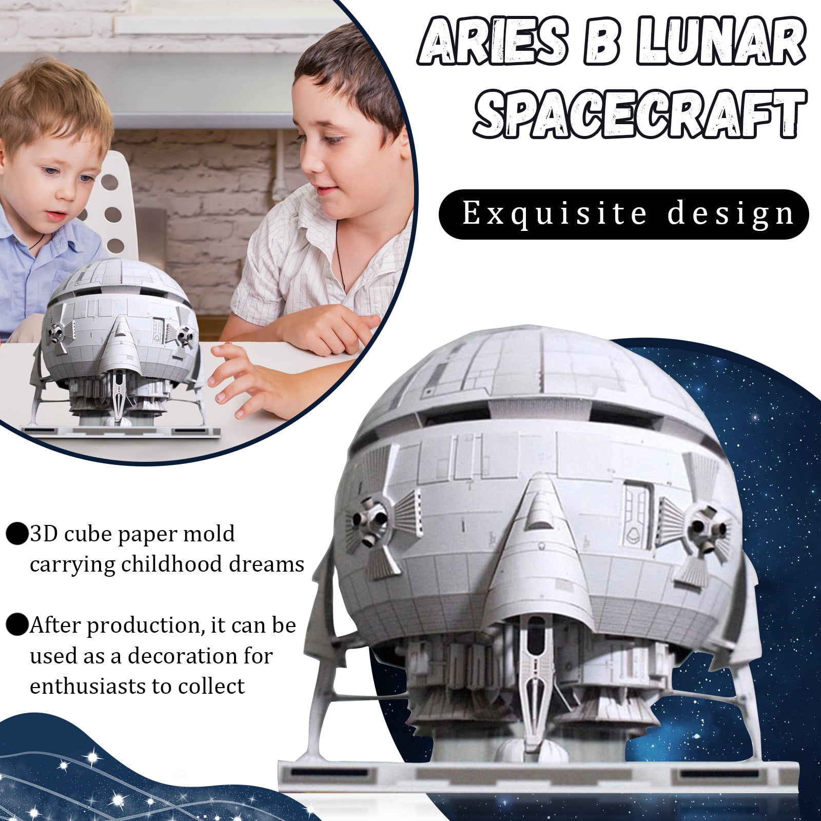 OWTNXKLD,Lunar Orbiter,Space Model,Themed figurines,Paper Model for ...