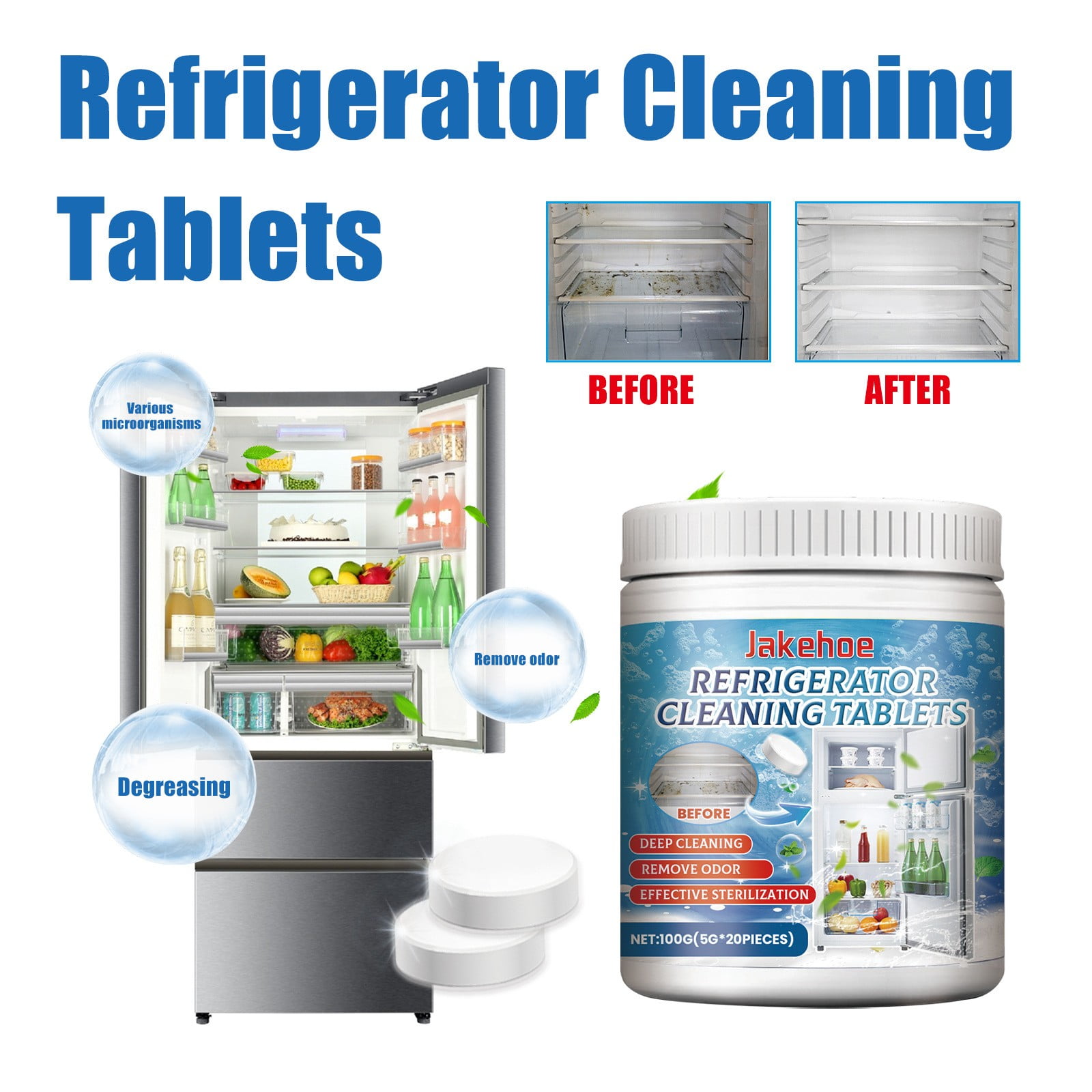 OWTNXKLD,Refrigerator Cleaner,Strong Decontamination,Remove Odor ...