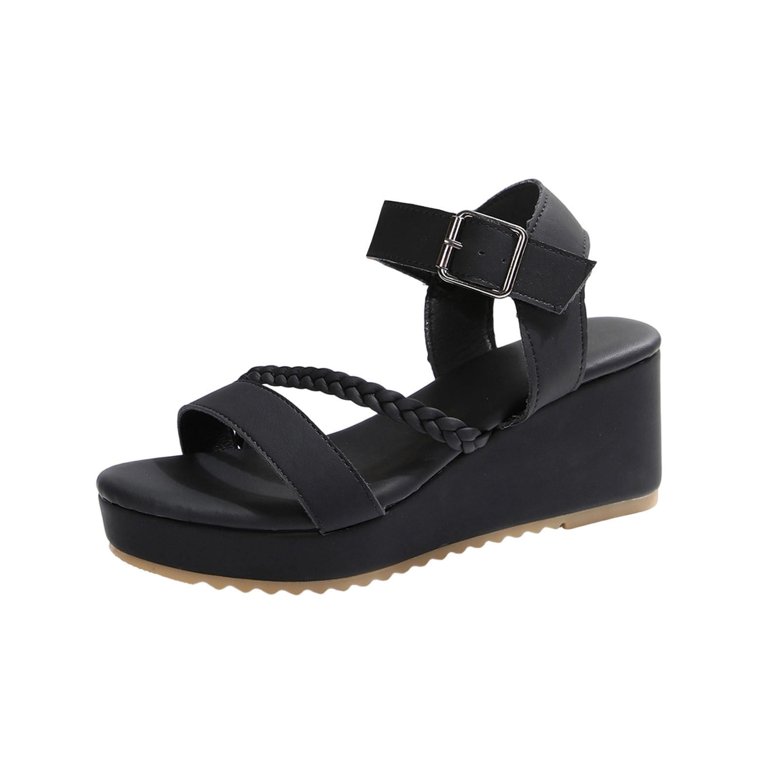 OWUUcdse Platform Wedge Sandals for Women, Non-slip Buckle Outdoor Open ...