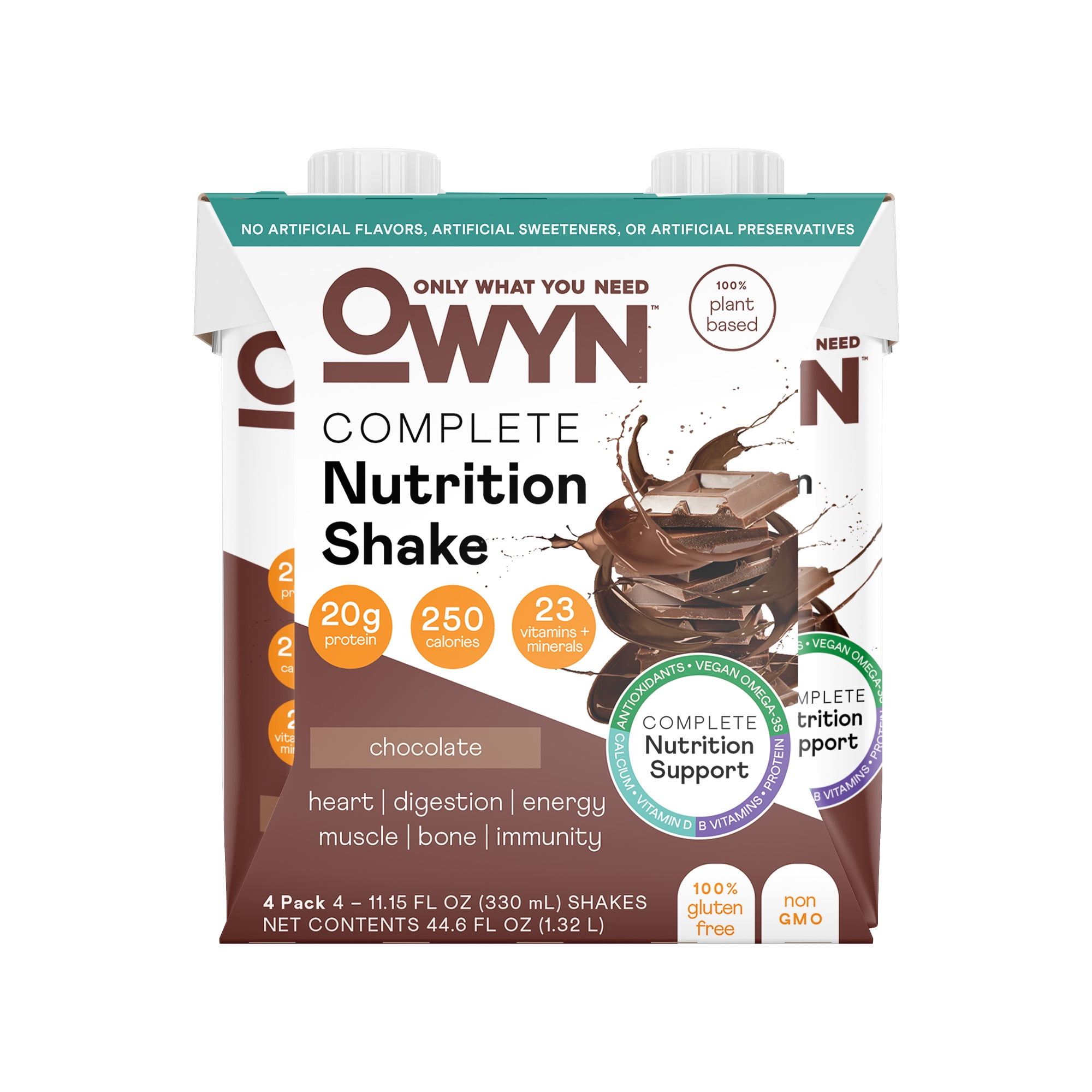OWYN Complete Nutrition, 20g Protein Chocolate Shake, Ready to Drink, 4 ...