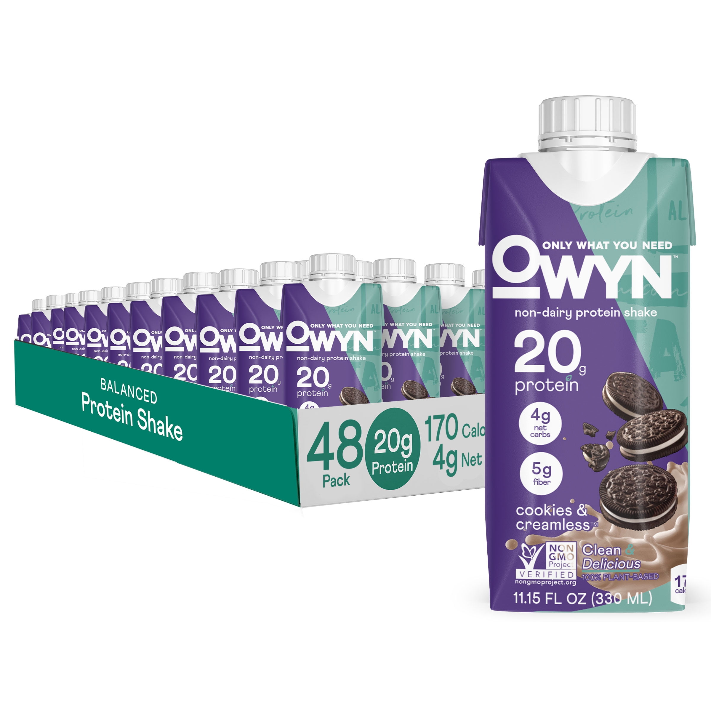 OWYN Plant Based Nutrition Drink, Cookies & Creamless, 20g Protein, 11. ...