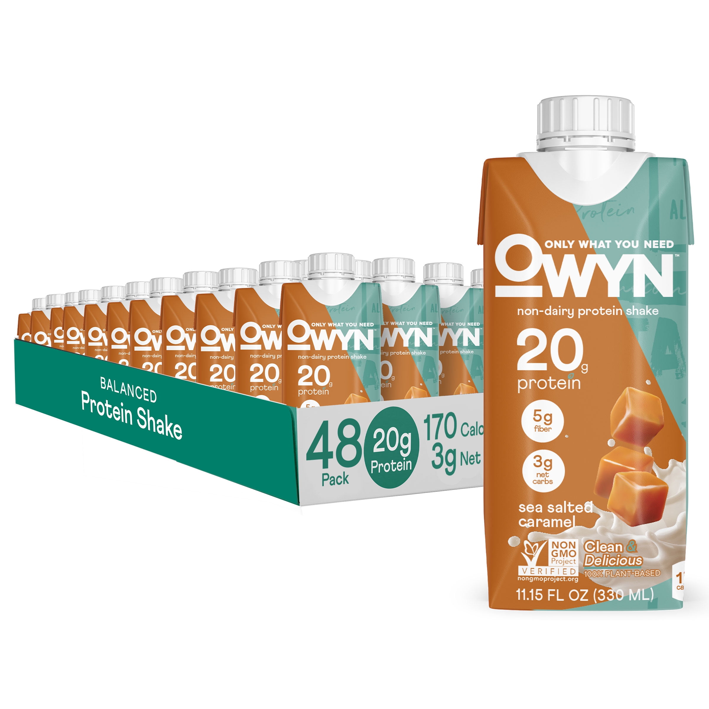 OWYN Plant Based Nutrition Drink, Sea Salted Caramel, 20g Protein, 11. ...