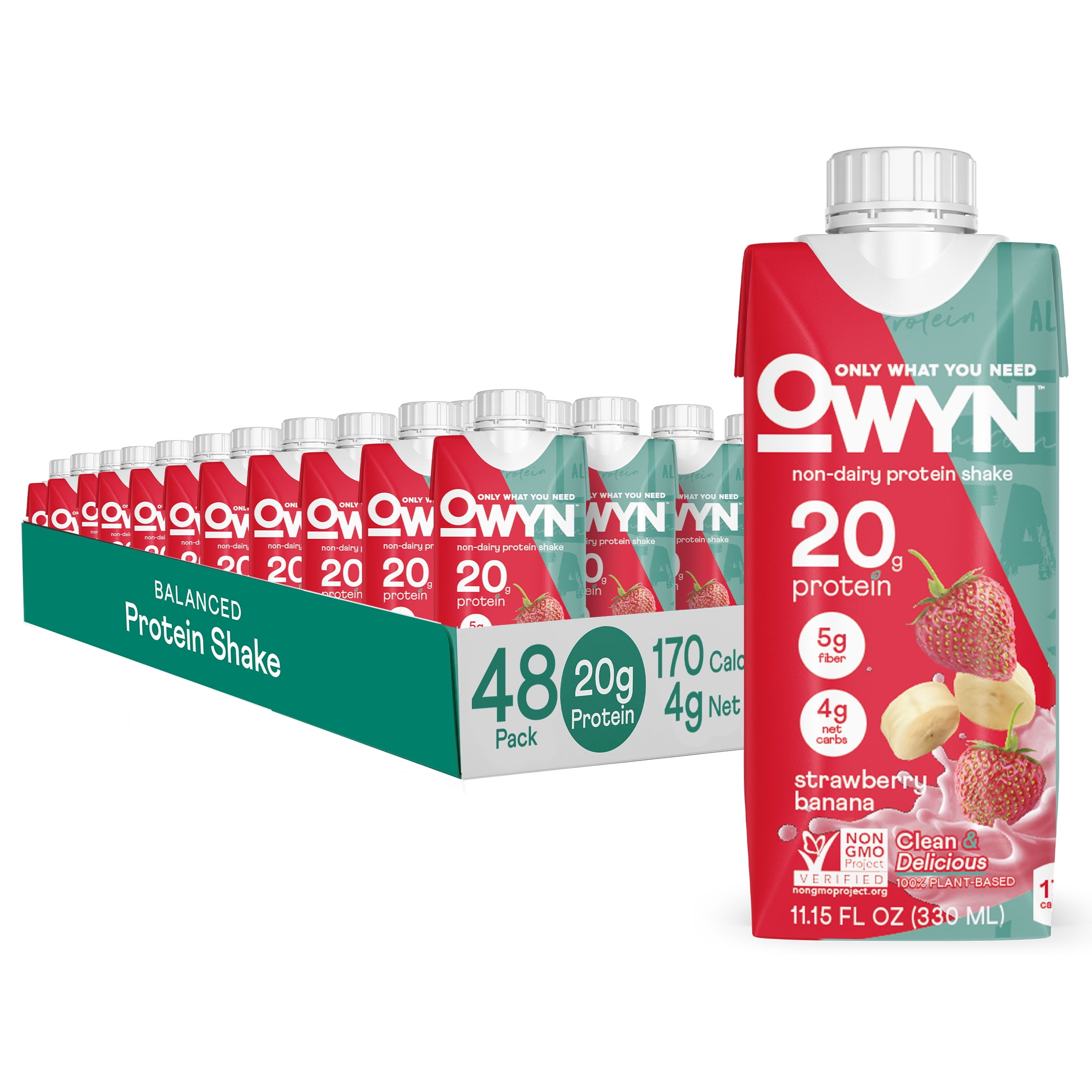 OWYN Plant Based Nutrition Drink, Strawberry Banana, 20g Protein, 11.15 ...
