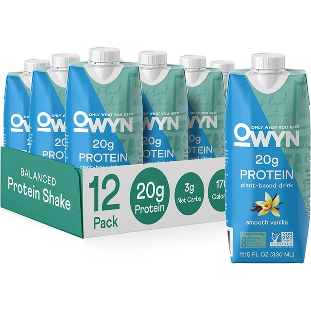 OWYN Plant-Based Protein Shakes, Smooth Vanilla, 20g Vegan Protein, 11.15 Fl Oz, 4 Ct. - Walmart.com
