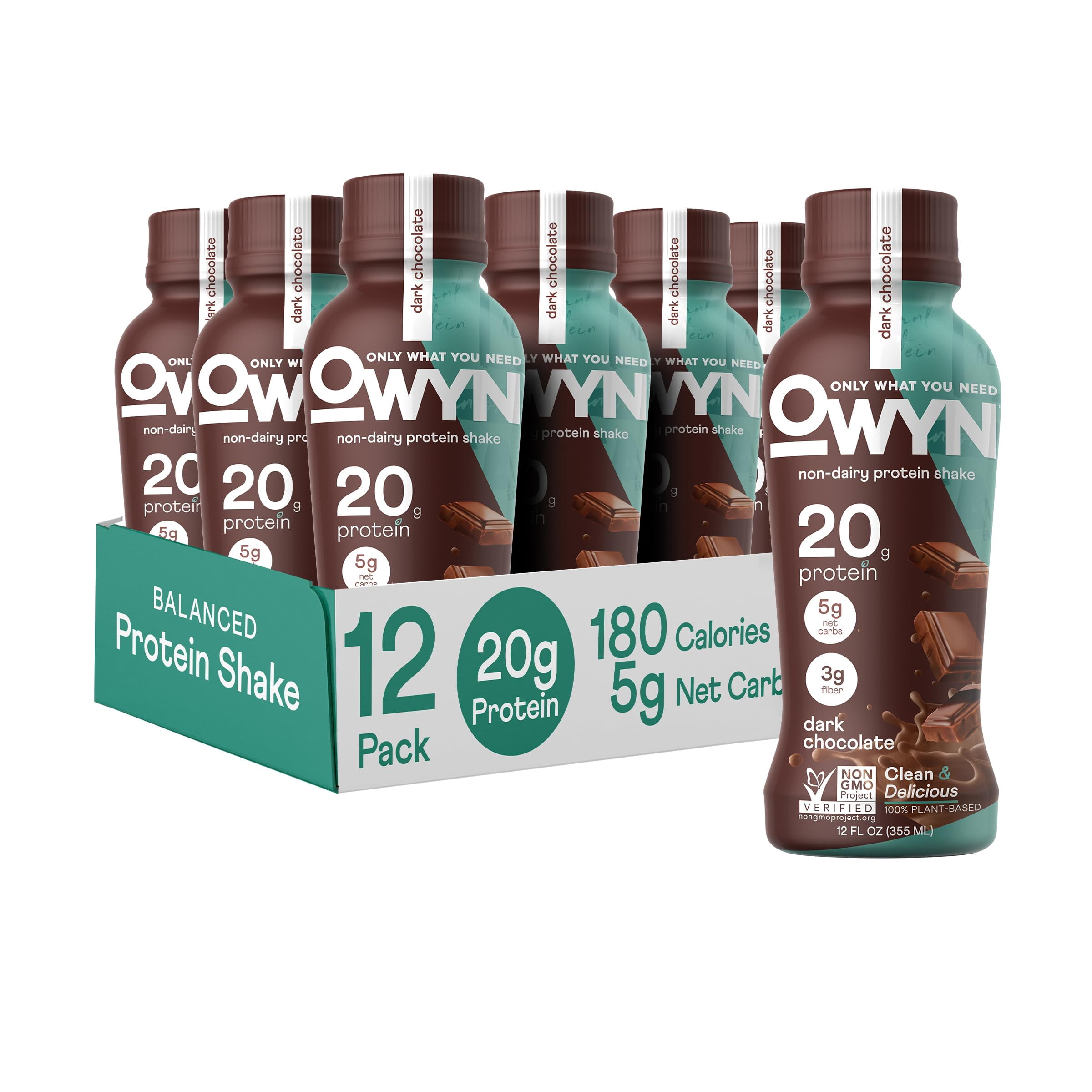 OWYN Only What You Need Plant Based Protein Shake, Dark Chocolate, 20g ...