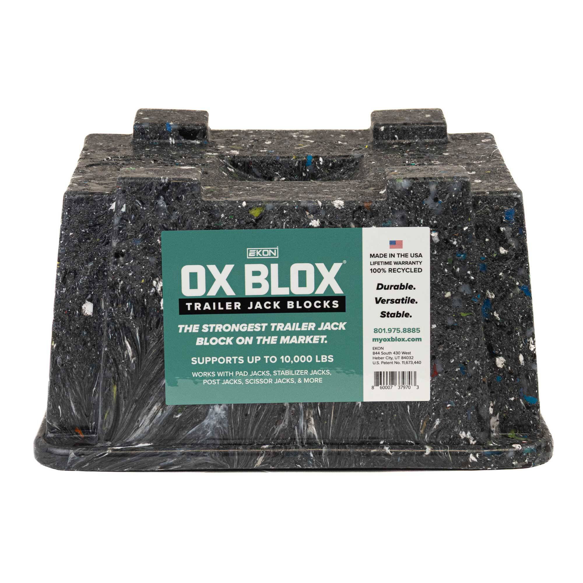 OX BLOX Trailer Jack Block, 10,000 lbs Capacity, Stackable, Made from ...