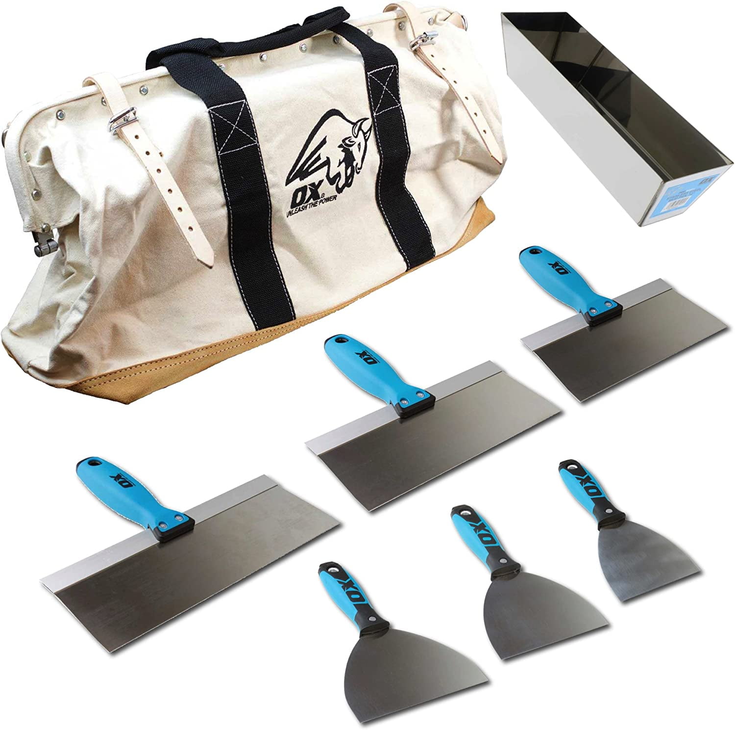 OX Pro 6-Piece Stainless Steel Drywall Taping Plastering Joint Knife ...