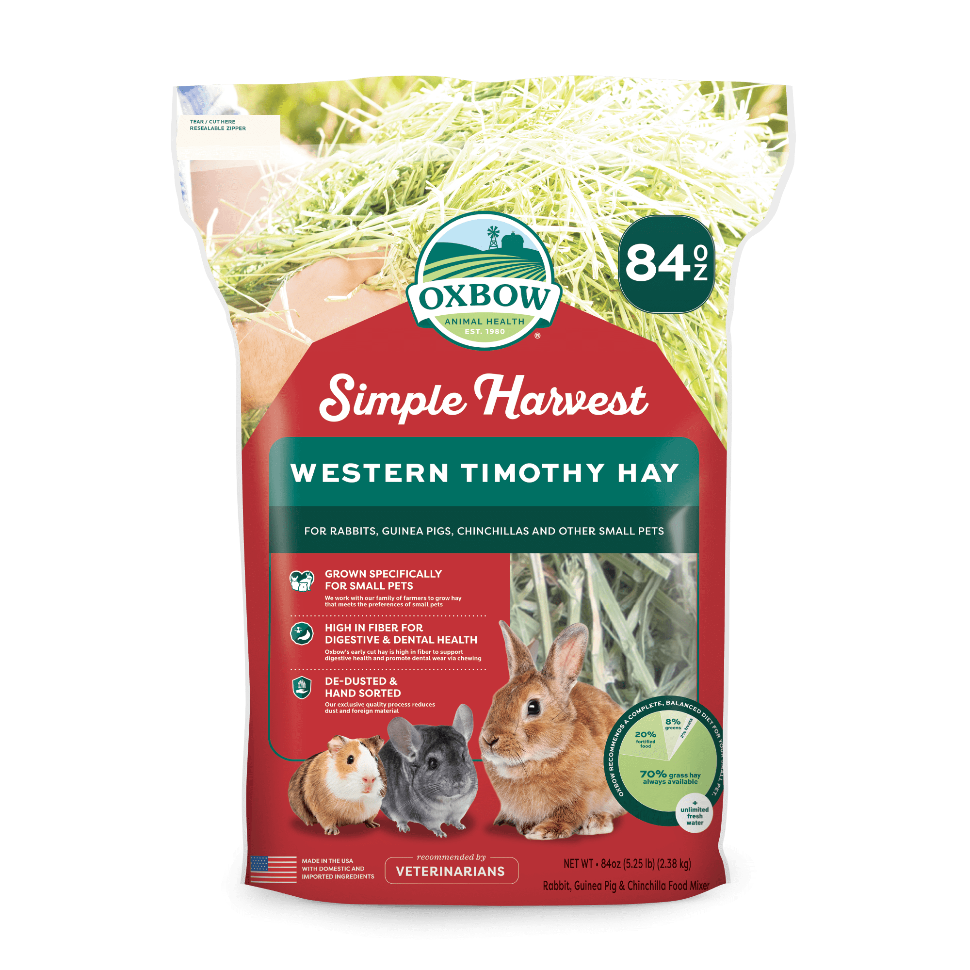 Oxbow Simple Harvest Western Timothy Hay 84oz. - Walmart.com