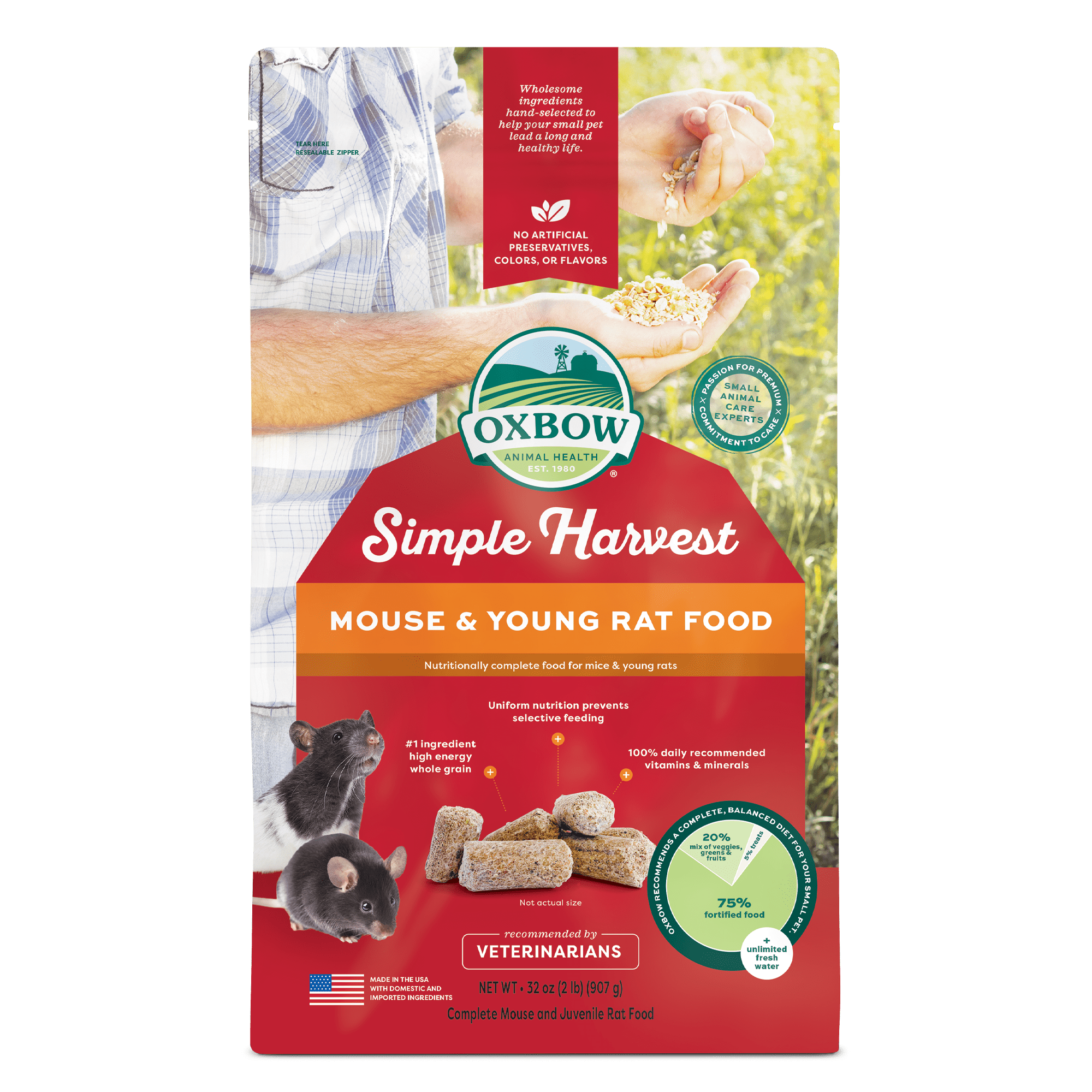 Oxbow Simple Harvest Young Mouse 2lb. - Walmart.com