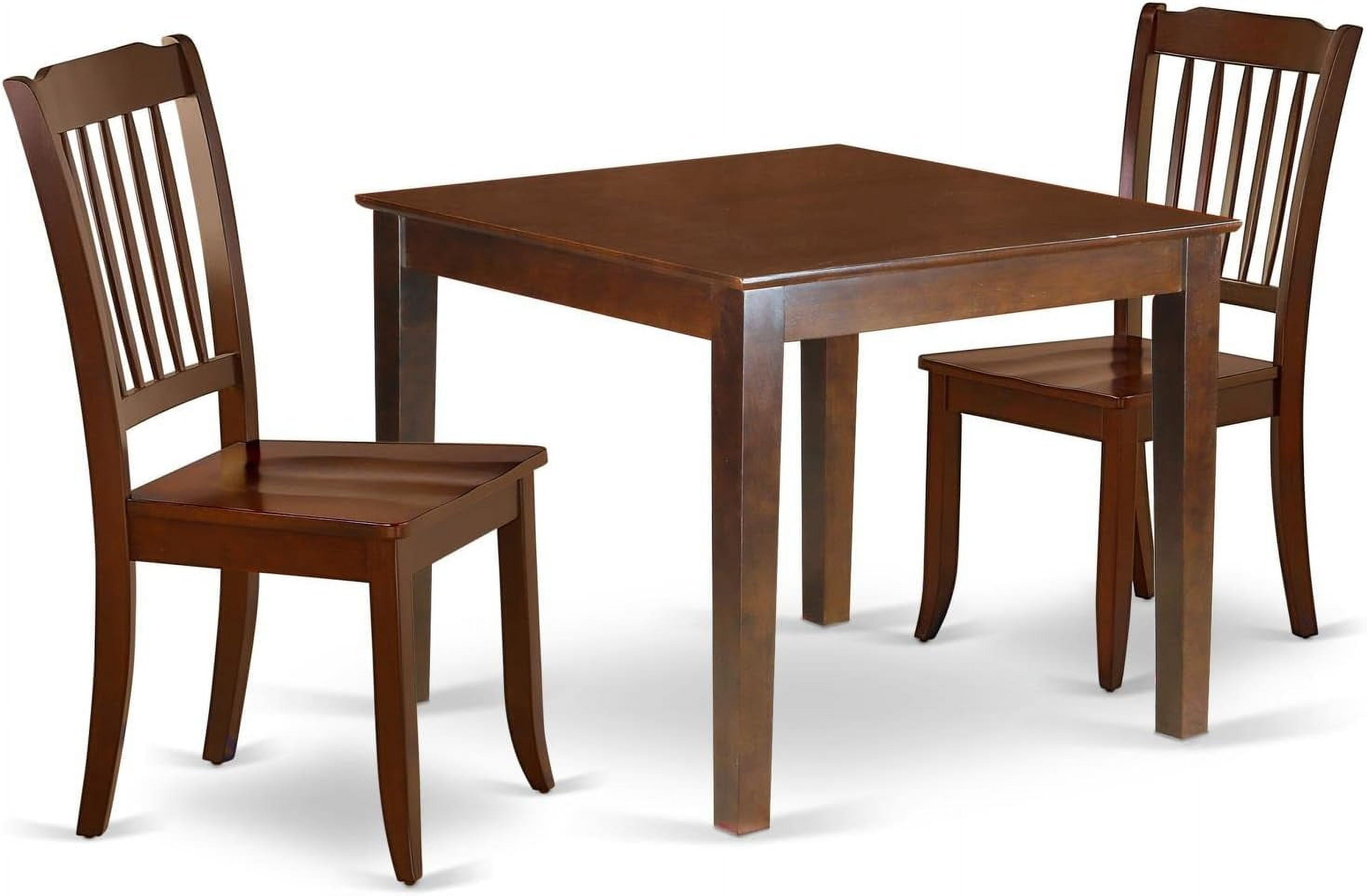 OXDA3-LWH-W Dining Room Table Set Contains a Square Wooden Table and 2 ...