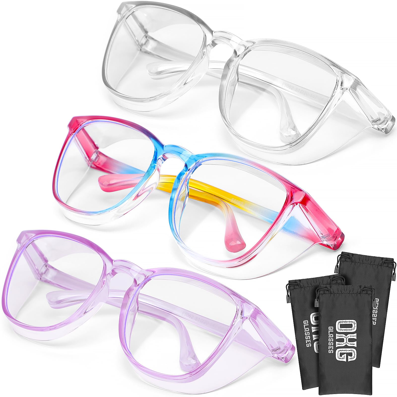 OXG 3 Pack Stylish Safety Glasses, ANSI Z87+ Anti Fog Safety Goggles ...