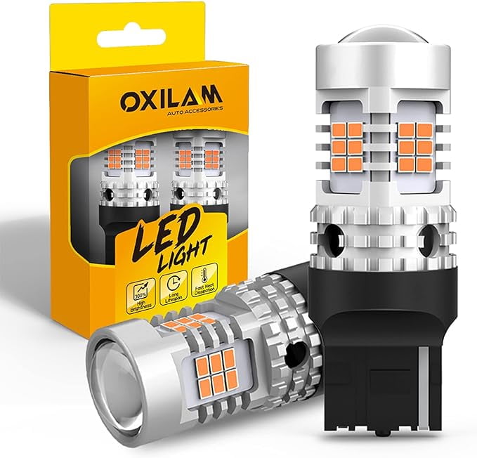 OXILAM 7440 LED Bulbs Amber Yellow 4000LM for Turn Signal Lights with ...