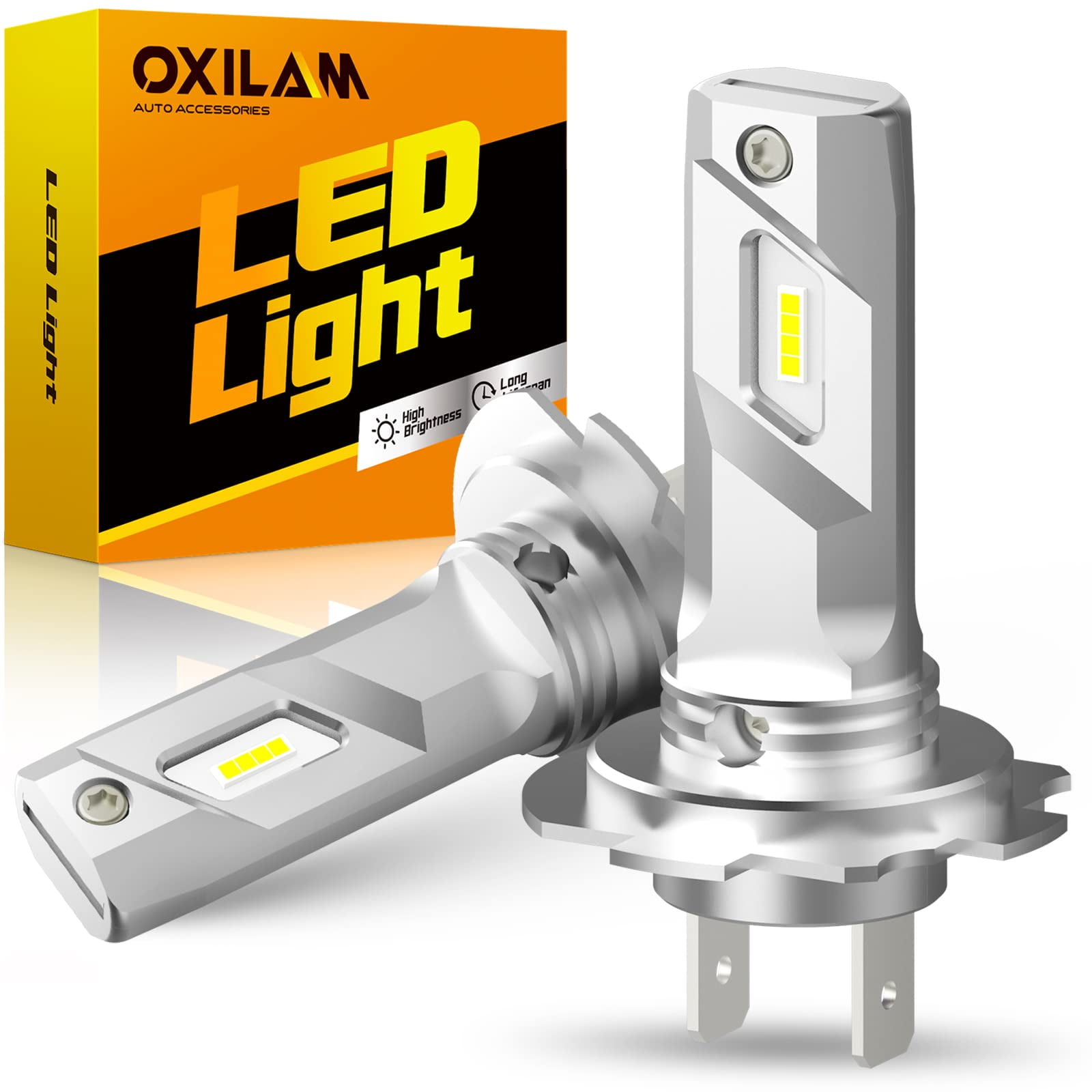 OXILAM Mini H7 LED ZS23 Bulbs 500% Brightness, 6500K Cool White Light ...