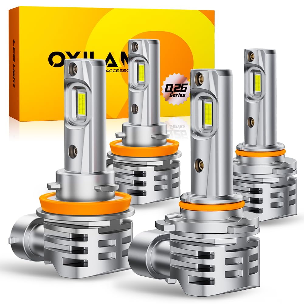 OXILAM Q26 H11 9005 SSF20 Light Bulbs Combo, 56000LM 700% Brighter 6500K Cool White Light, 1:1 ...