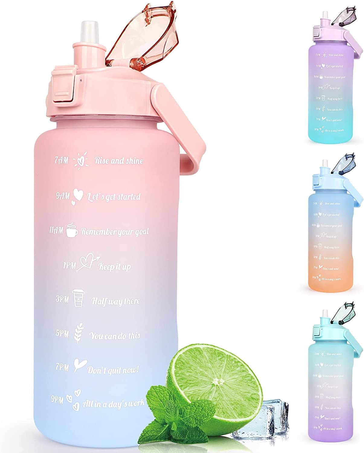 OXMEZA 2L Leakproof Drinking Water Bottle Fitness Sports Water Bottle Office Sipper Bottle Kids ...
