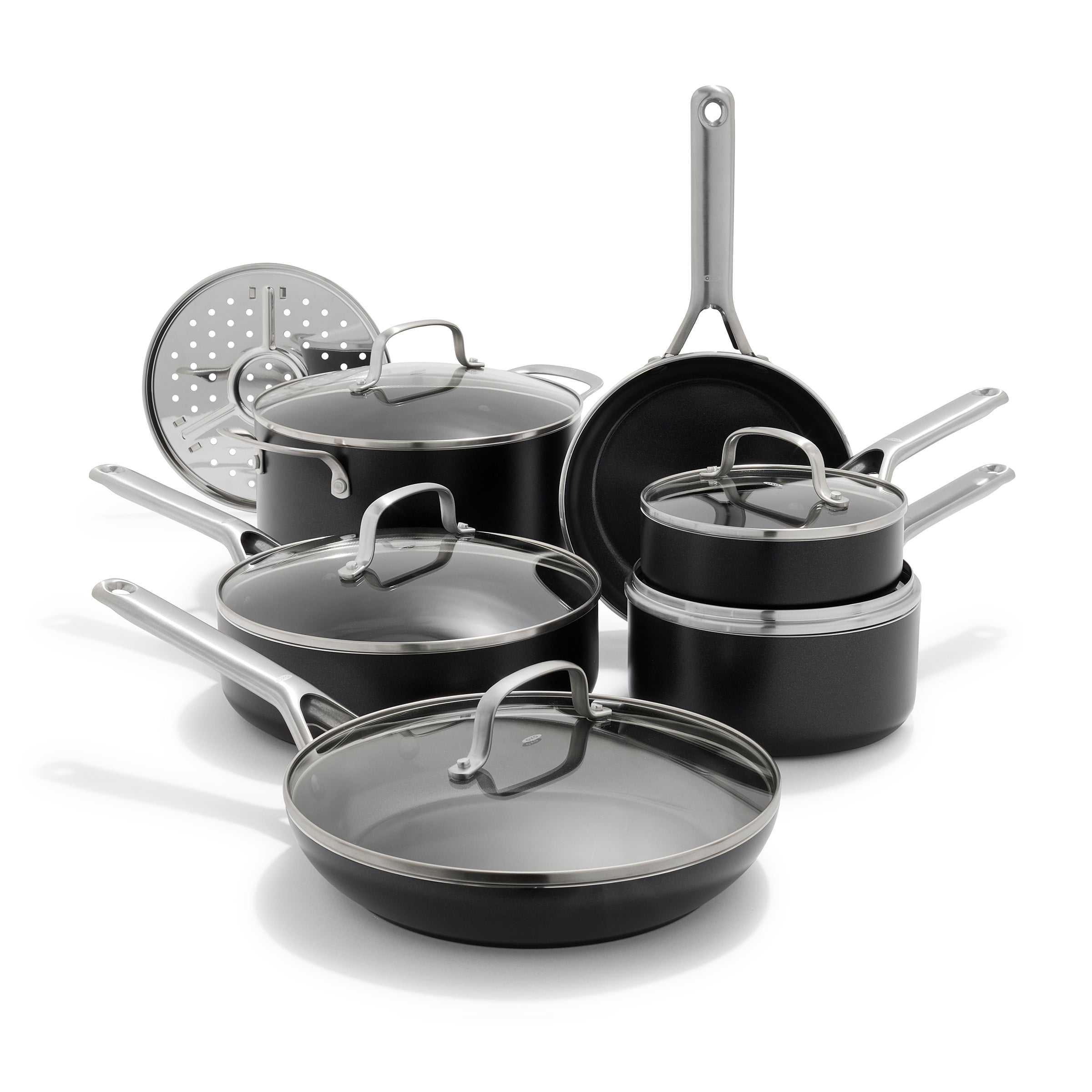 OXO 12 Piece Nonstick Aluminum Cookware Set, Matte - Walmart.com