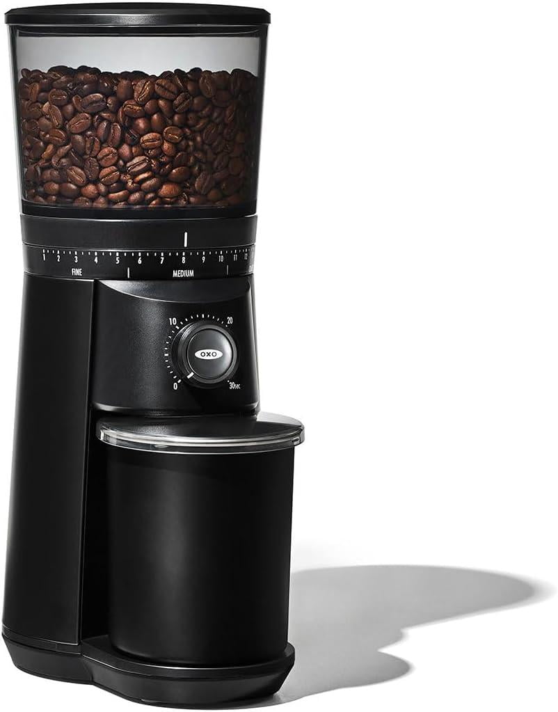 OXO Brew Conical Burr Grinder - Matte Black, Stainless Steel Burrs, One ...
