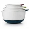 OXO Good Grips 3 Piece Nesting Mixing Bowl Set with Red, Green, and ...