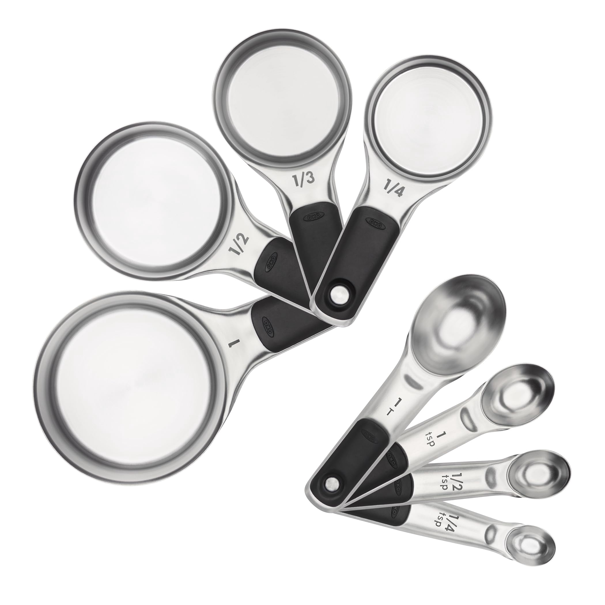 OXO Good Grips 8 Piece Stainless Steel Measuring Cups and Spoons Set ...