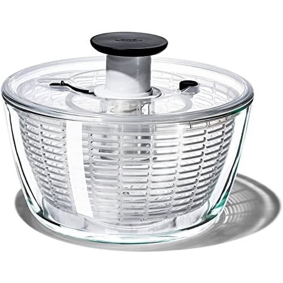 OXO, Glass Salad Spinner, 2.5 Qt, Easy-to-Clean Lid - Walmart.com