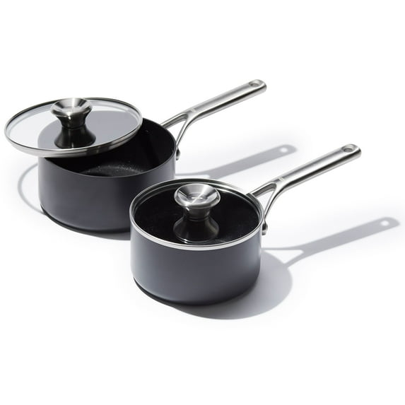OXO Professional Hard Anodized Nonstick, 1.7QT and 2.3QT Saucepan Pot ...