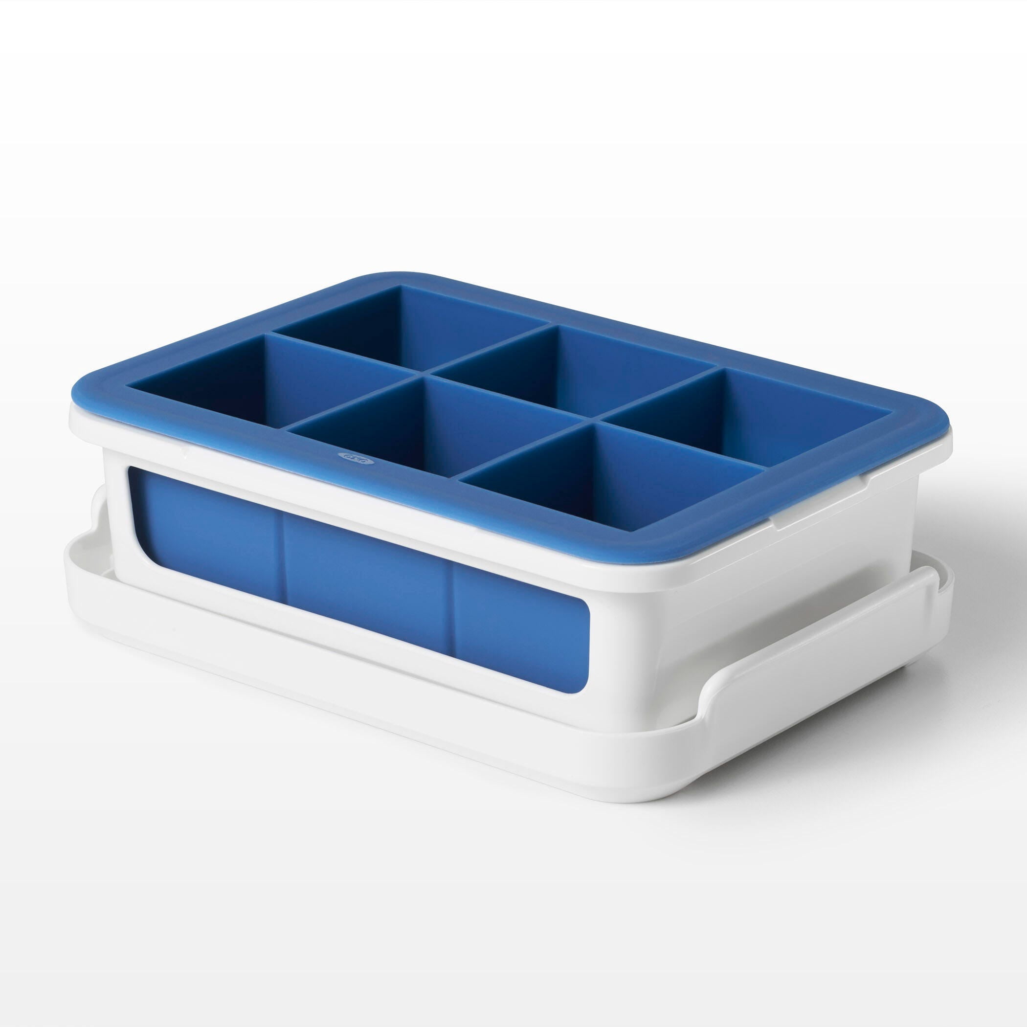 OXO Silicone Large Square Ice Cube Tray with Removable Cover, Navy ...