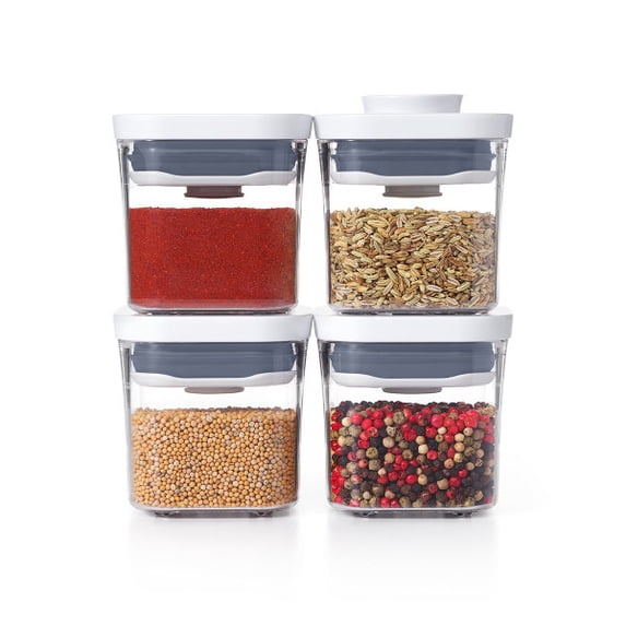 OXO Airtight Food Storage Jar Set with BPA-Free Plastic, 4-Piece Mini ...