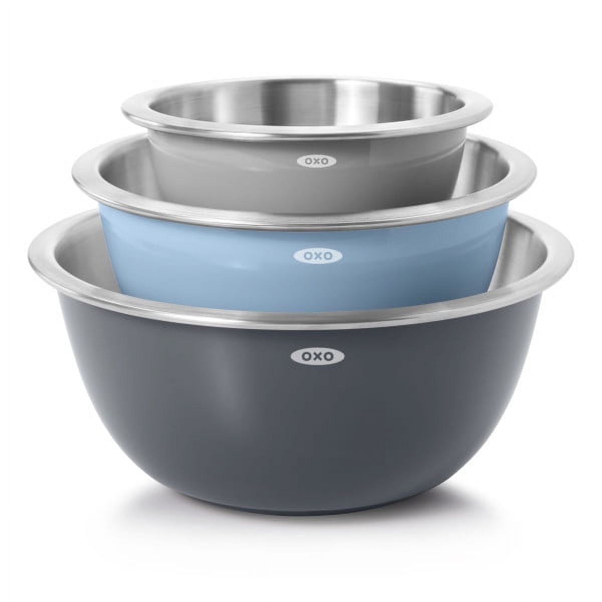 OXO Softworks 3-Piece Mixing Bowl Set, Stainless Steel Insulated, Non ...