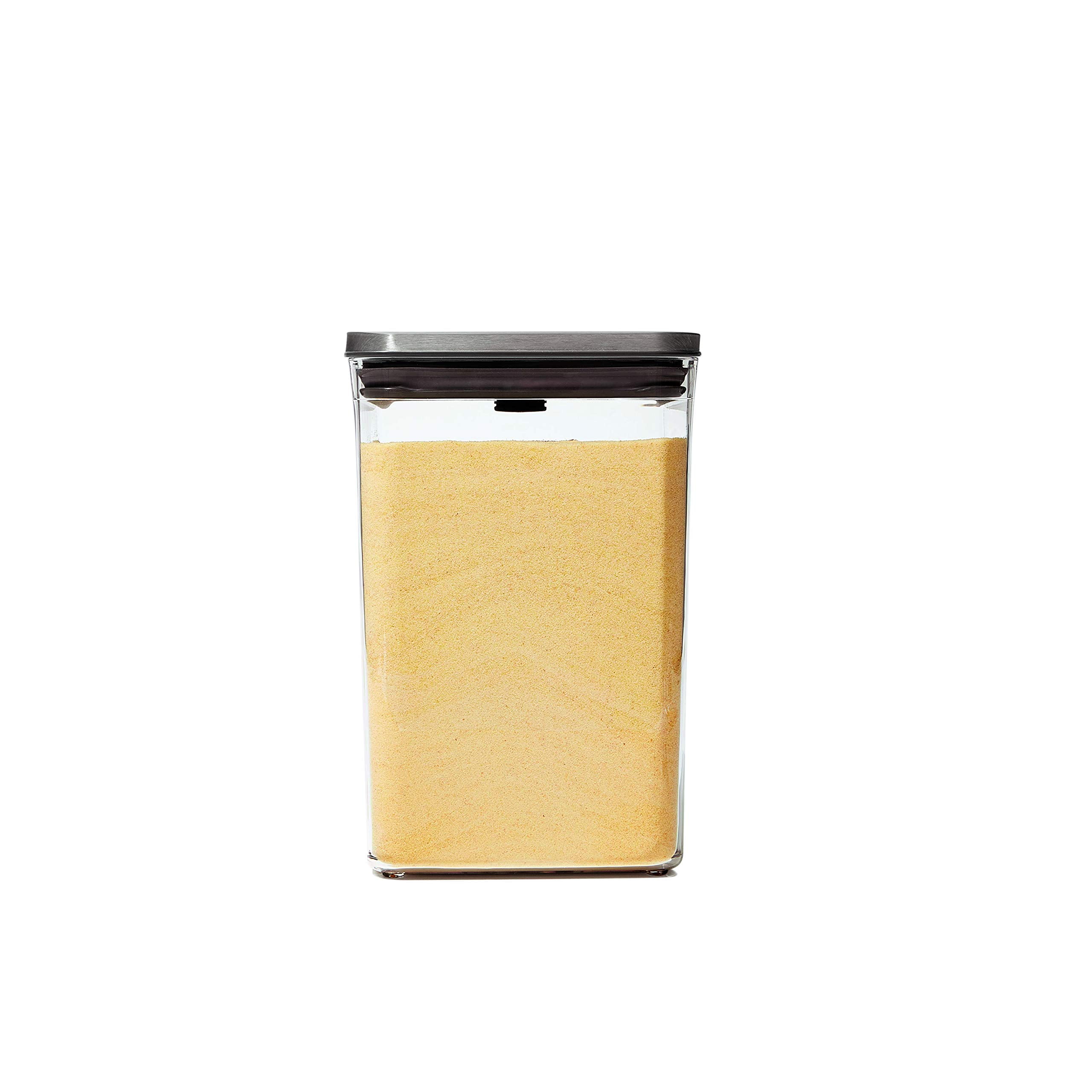 OXO Steel POP Container Big Medium Square -¬† 4.4 Qt for Flour, Sugar ...