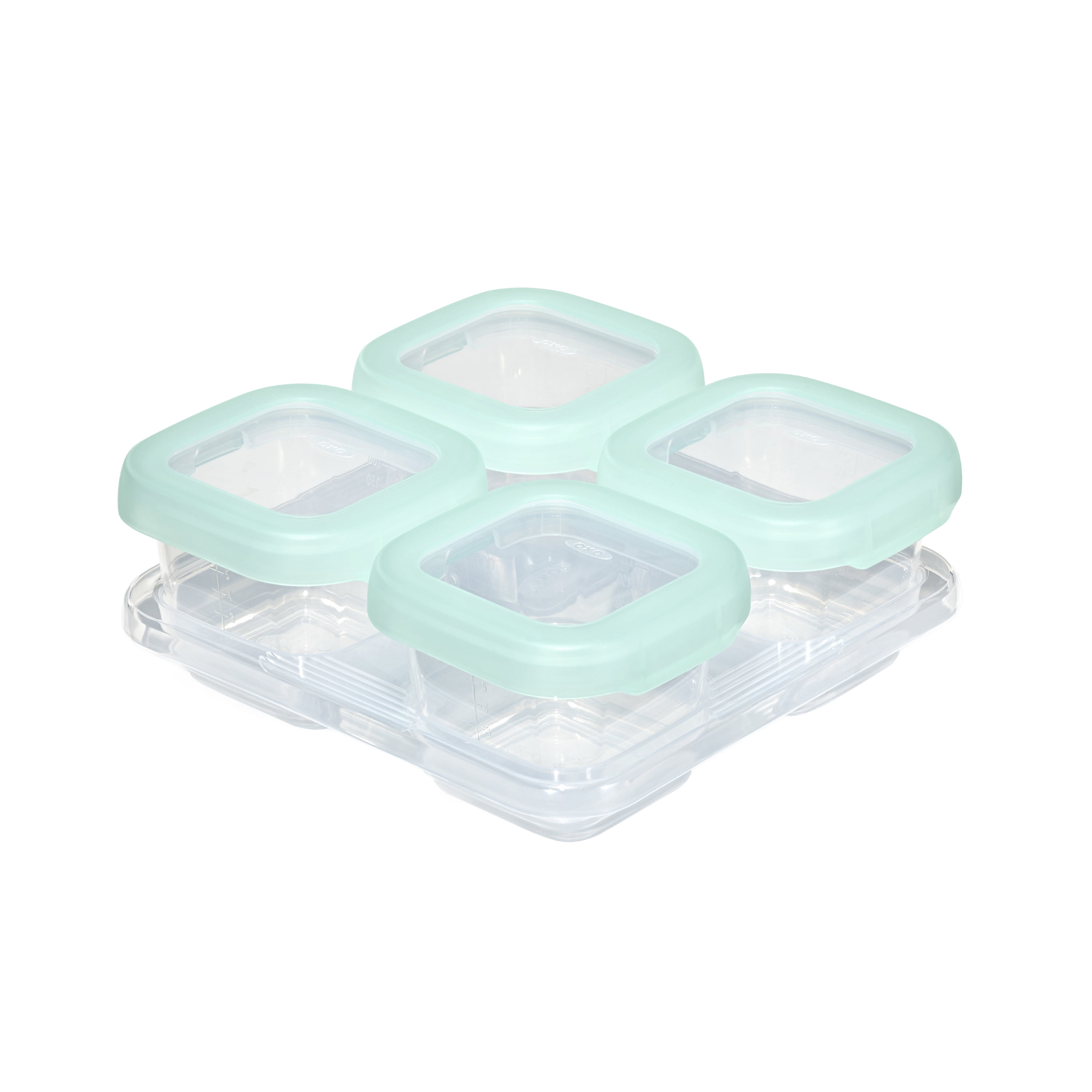 OXO Tot Baby Blocks Food Storage Containers, 6 oz, Opal, 4-Pack, For ...