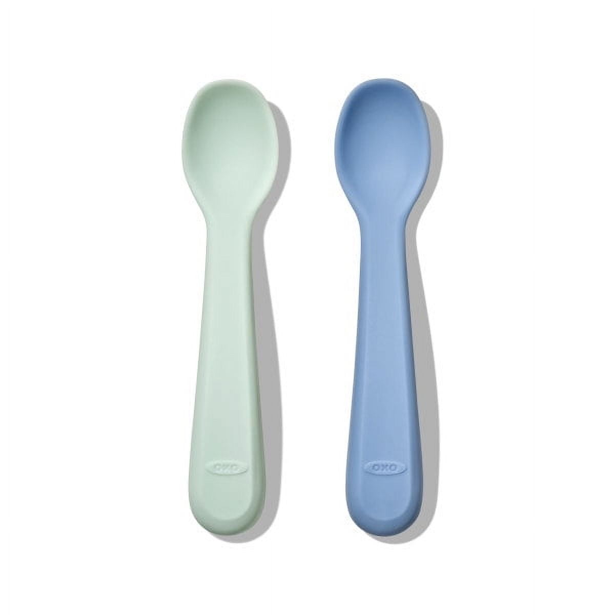 OXO Tot Baby Silicone Spoon 2-Piece Set, for ages 6+ Months, Opal and ...