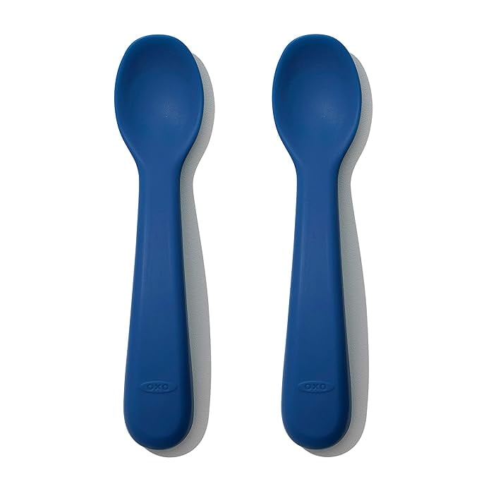OXO Tot Silicone Spoon Set Navy - Walmart.com