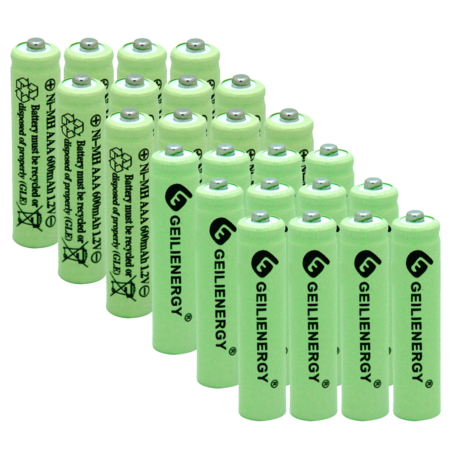 OXWINOU (24 Pack) AAA Rechargeable Batteries 600mAh Pre-Charged 1.2V ...