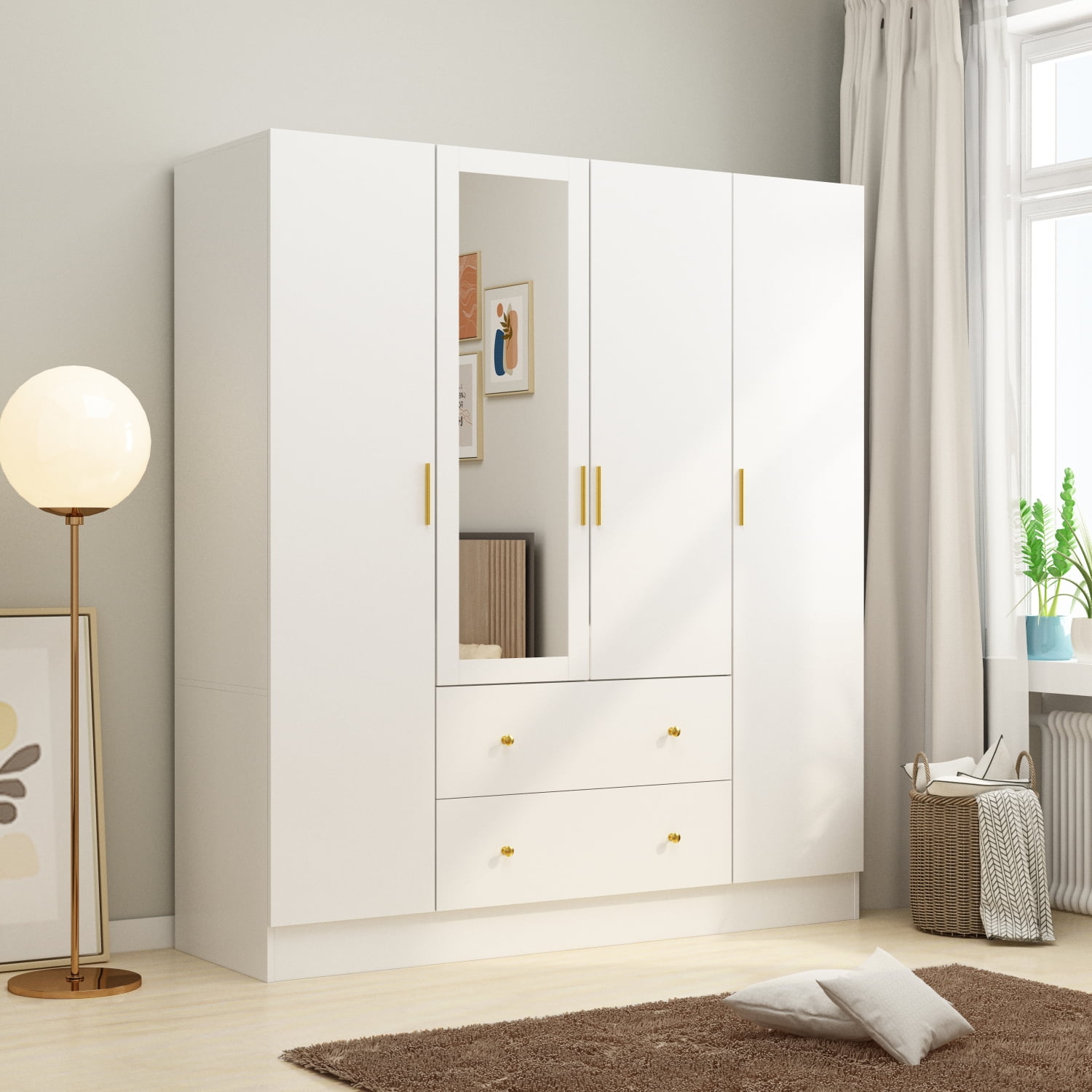 White four door wardrobe store