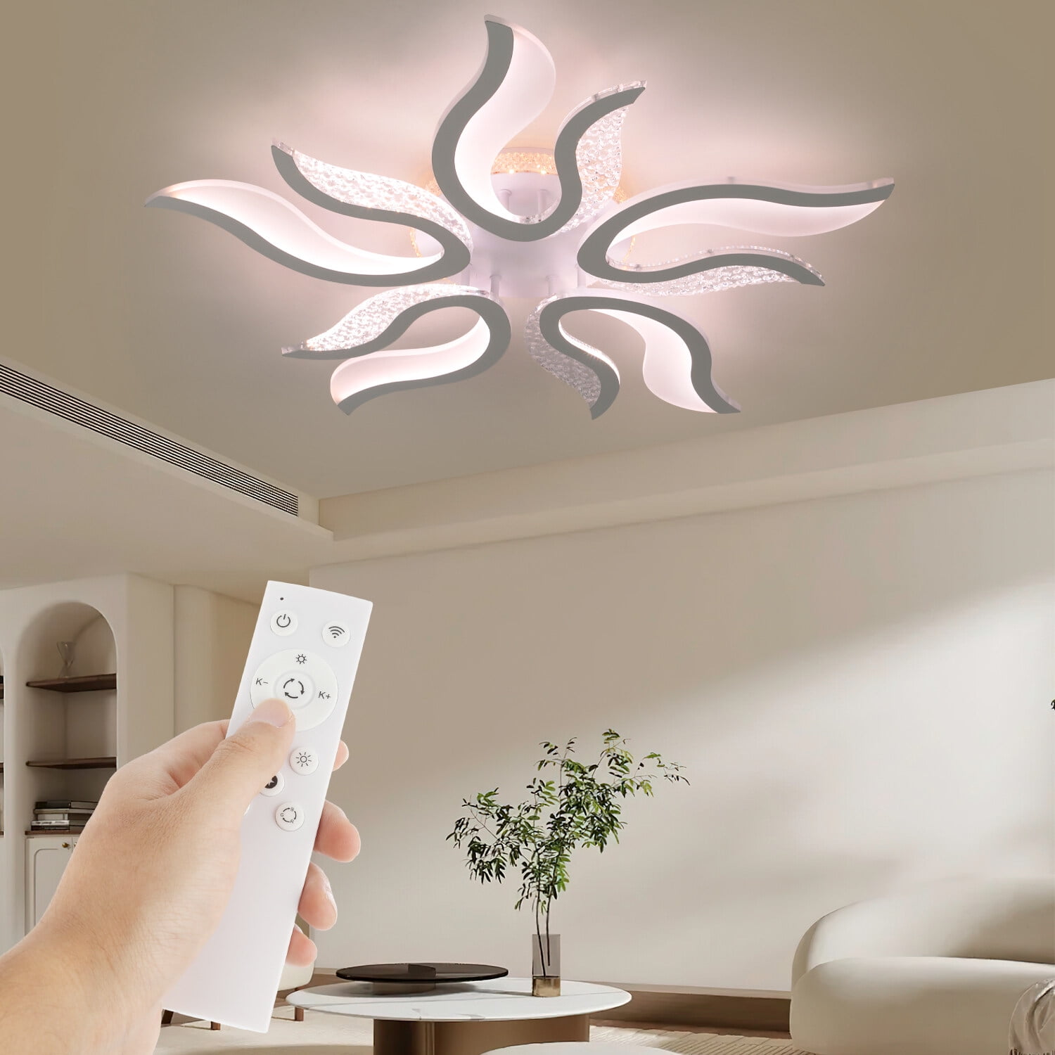OYAJIA Ceiling Light, Dimmable LED Flame Shape Ceiling Light Fixture ...