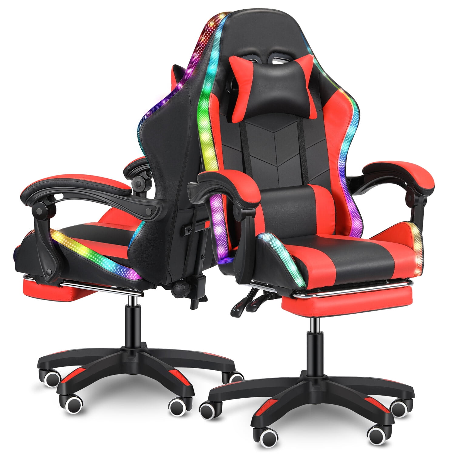 OYAJIA RGB Gaming Chair and LED Lights Ergonomic Computer Game Chair ...