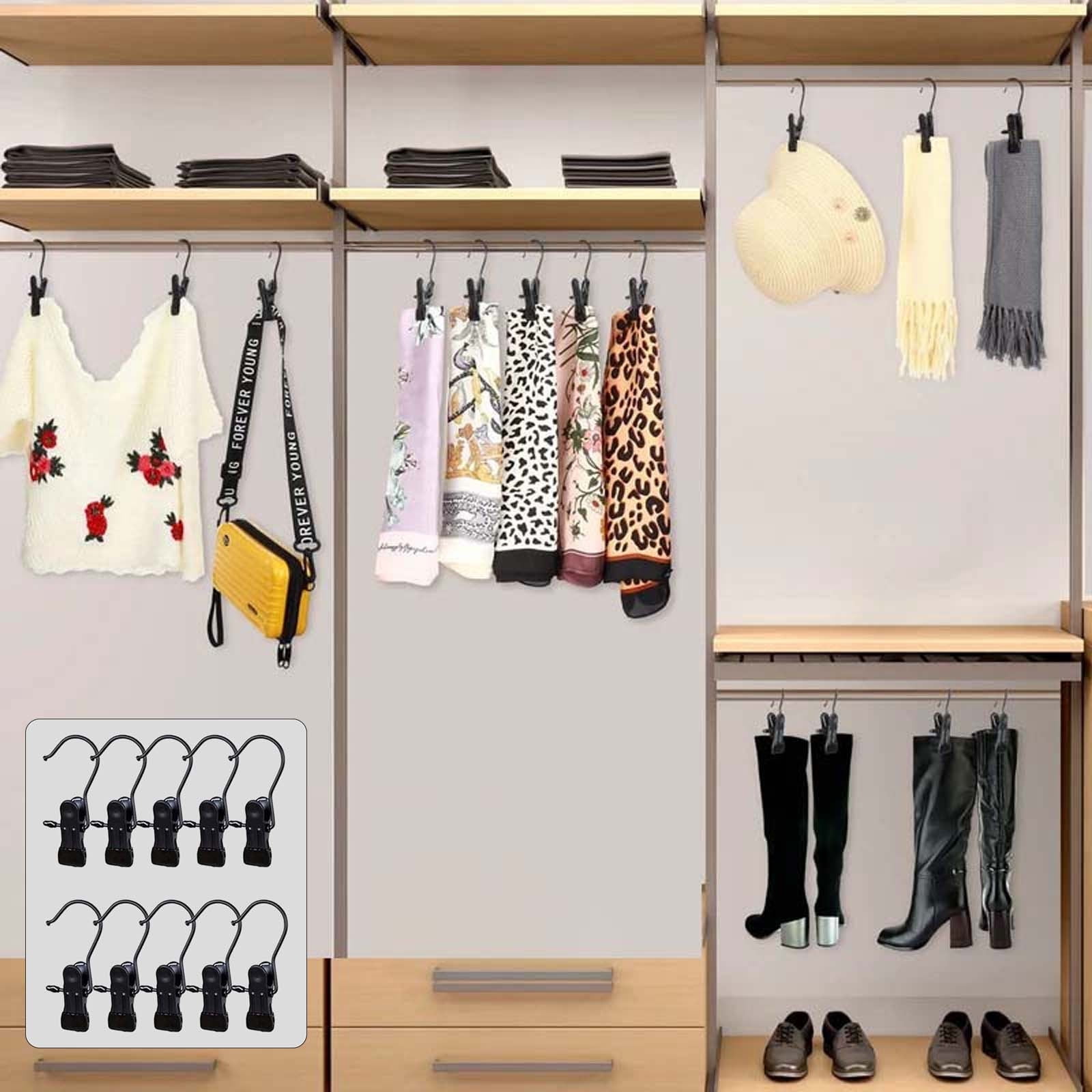 Wmkox8yii Boot Hanger for Closet, Laundry Hooks with Clips, Boot Holder ...