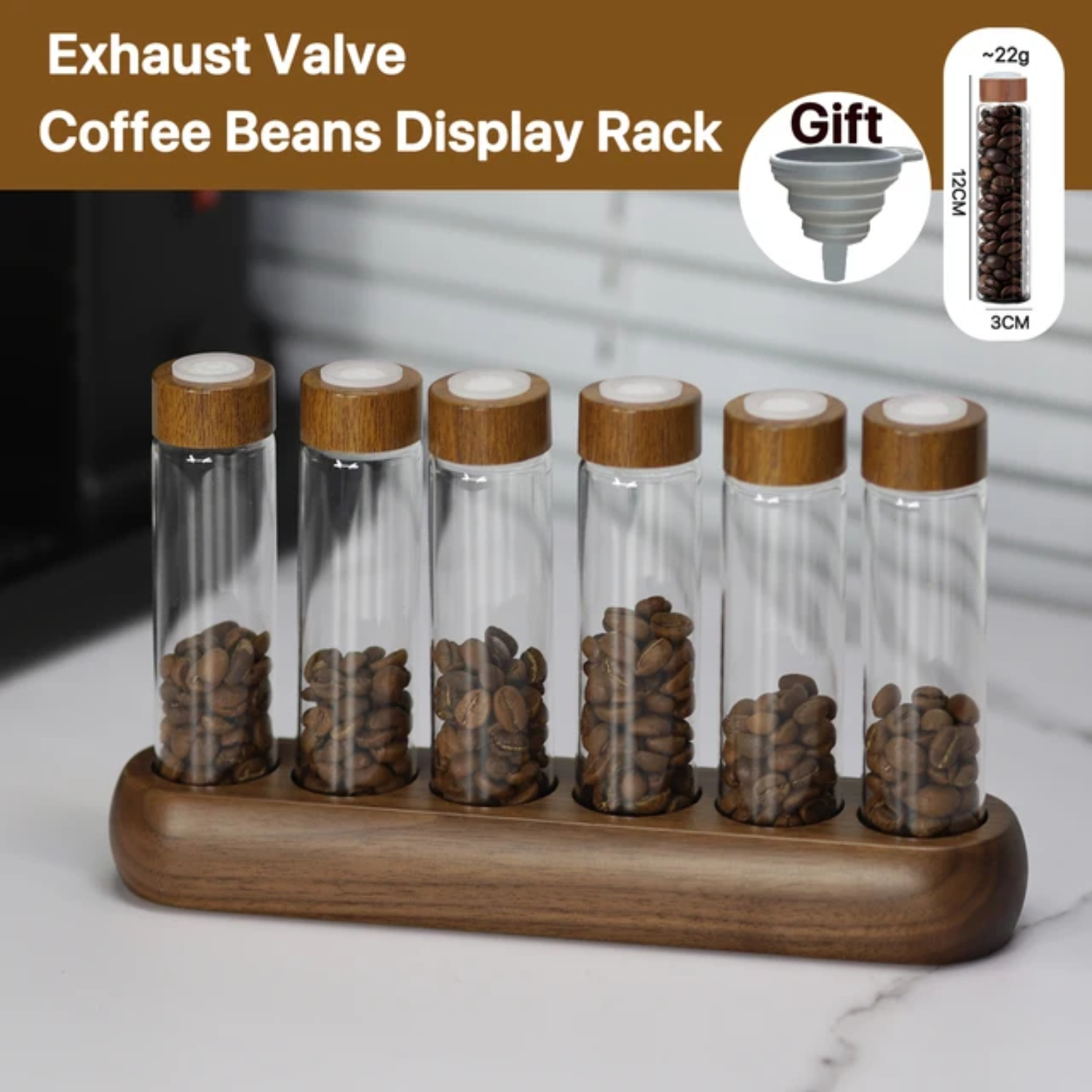 OYDWEI Creative Glass Test Tube Display Rack Stand for Coffee Beans and ...